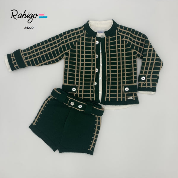 Rahigo Bottle Green 3 piece knitted short set – Rose & Albert