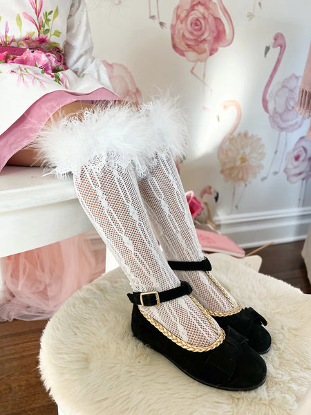 Petite Maison Kids White 'Lara' Feather Socks – Rose & Albert